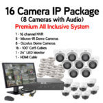 16 IP Security Camera System Package with Audio