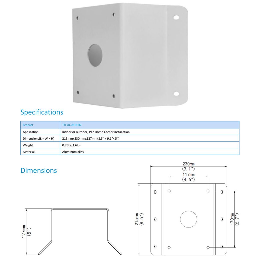 PTZ Corner Mount - Rugged Cams