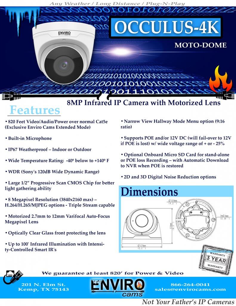 Occulus-4K Moto Dome - Rugged Cams