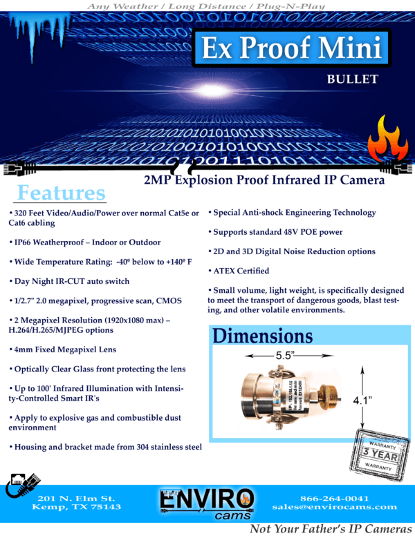 Explosion Proof Infrared IP Camera - Rugged Cams