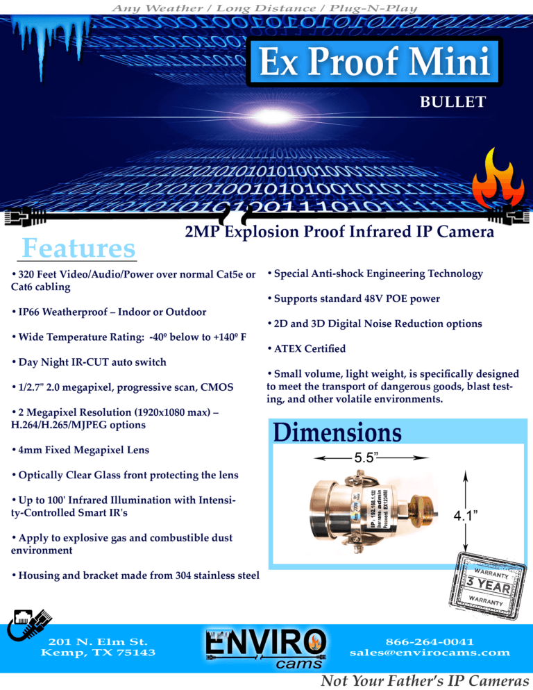 Explosion Proof Infrared IP Camera - Rugged Cams